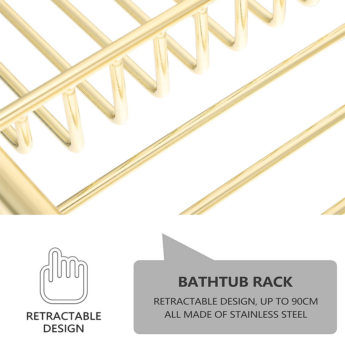 Stainless Steel Shower Tray: European Style Extendable Bathtub Tray for Luxury Bath Stainless Steel Over The Tub Bath Tray for Bathroom Accessories