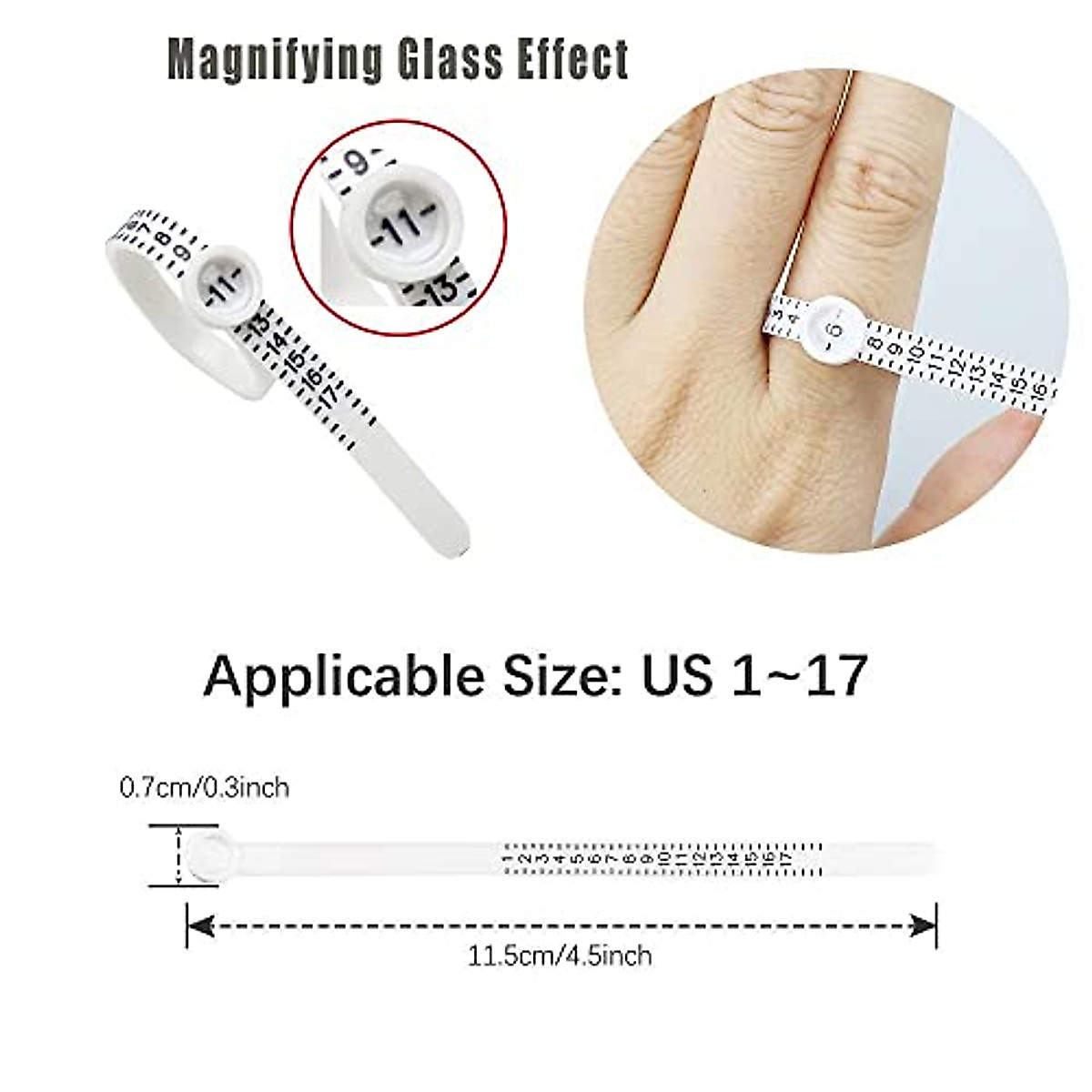 [2-Pack]Elfstone Ring Sizer Measuring Tool Reusable Finger Size Measuring Set (USA Rings Size)