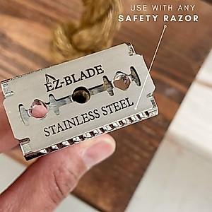 EZ BLADE Double Edge Razor Blades. 100 Count For Straight Razor Or Safety Razor