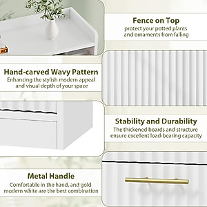 Jocoevol Shoe Cabinet Storage for Entryway Hidden Shoes Storage Cabinet with 3 Flip Drawers, Modern Fluted Shoe Rack Cabinet Large Tall Free Standing Shoe Organizer Cabinet for Foyer, Hallway (White)