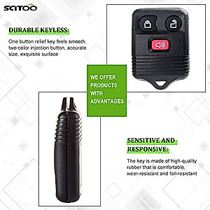 SCITOO Key Fob Keyless Entry Remote fit Ford Expedition Explorer F150 F250 F350 CWTWB1U331 2X New Black 3 Buttons