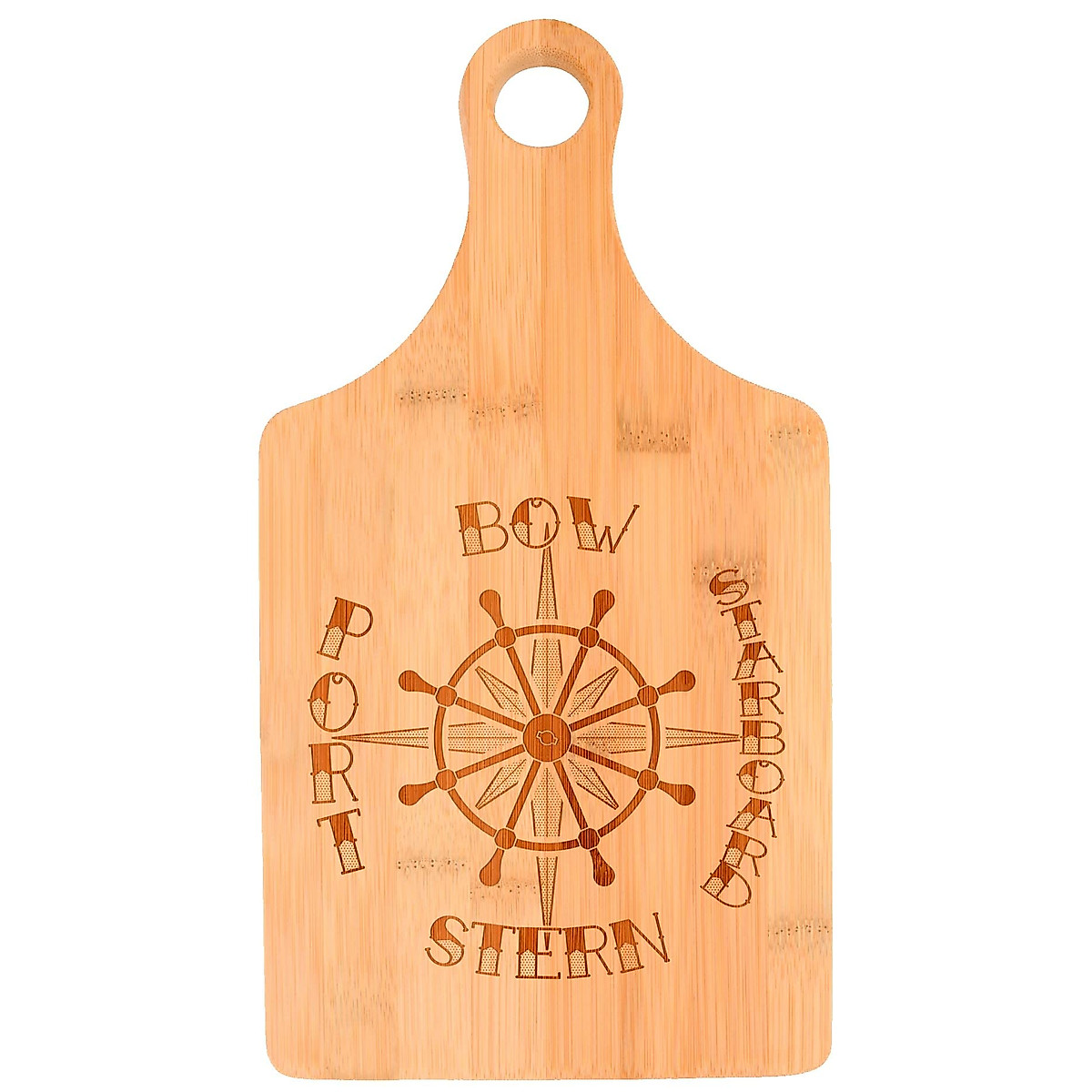 Boating Gifts For Him Captains Cheat Sheet Nautical Directions Bow Starboard Stern Port Paddle Shaped Bamboo Cutting Board