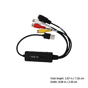 OSALADI Video Converter Capture USB Capture Card USB Capture 1 Set of Video Adapter Video Selector Portable Audio Adapter (Black) Capture Card Audio Video Capture