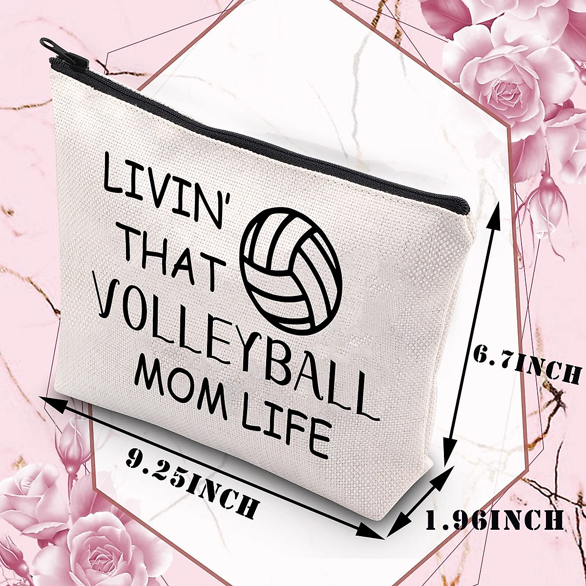 BDPWSS Volleyball Mom Gift Volleyball Player Gift Volleyball Sport Lover Gift Living That Volleyball Mom Life Volleyball Theme Zipper Pouch (Mom life volleyball)
