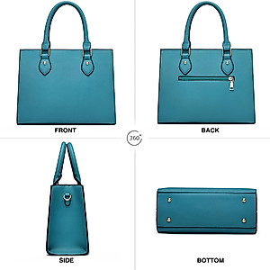 CHICAROUSAL Crossbody Purses and Handbags for Women PU Leather Tote Top Handle Satchel Shoulder Bags (Blue Green)