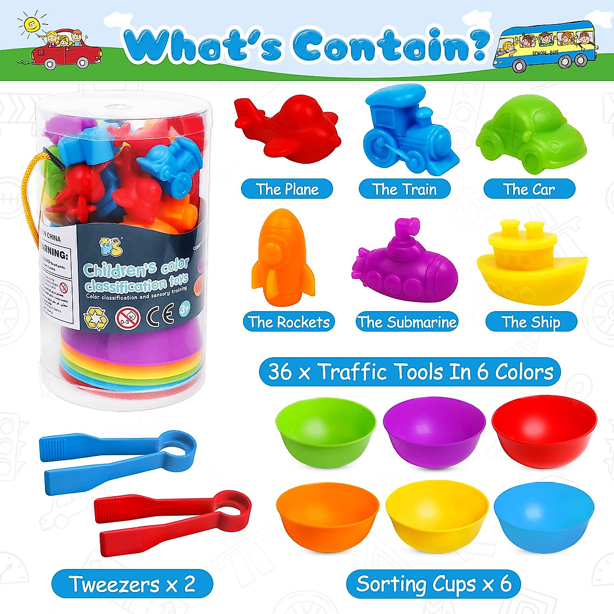 NAODONGLI Counting Transport Matching Game with Rainbow Bowls,Color Sorting & Sensory Training Montessori Preschool Education Learning Fine Motor Skills Easter Gifts for 3 4 5 Years Old Boys Girls