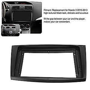 Aramox 9in Dash Fascia, Car Navigation Panel Frame Black Stereo Radio Dash Mounting Fascia Compatible with Mazda 3 2010-2013