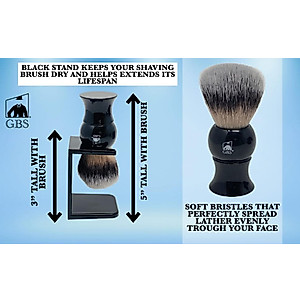 G.B.S Stylish Grooming Shaving Set for Wet Shaving Boxed Ceramic Black Shaving Soap Bowl/Mug with Knob Handle