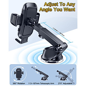 YFYYF Phone Holders for Your Car,[60 Lbs Powerful Suction] Car Phone Holder Mount,Phone Mount for Car Dashboard Windshield,Car Mount for iPhone/Android Smartphone,Car/Truck Accessories