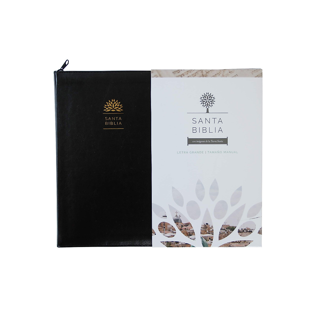 Biblia Reina Valera 1960 letra grande. Símil piel negra, cremallera, tamaño manu al / Holy Bible RVR 1960. Handy Size, Large Print, Leathersoft, Zipp