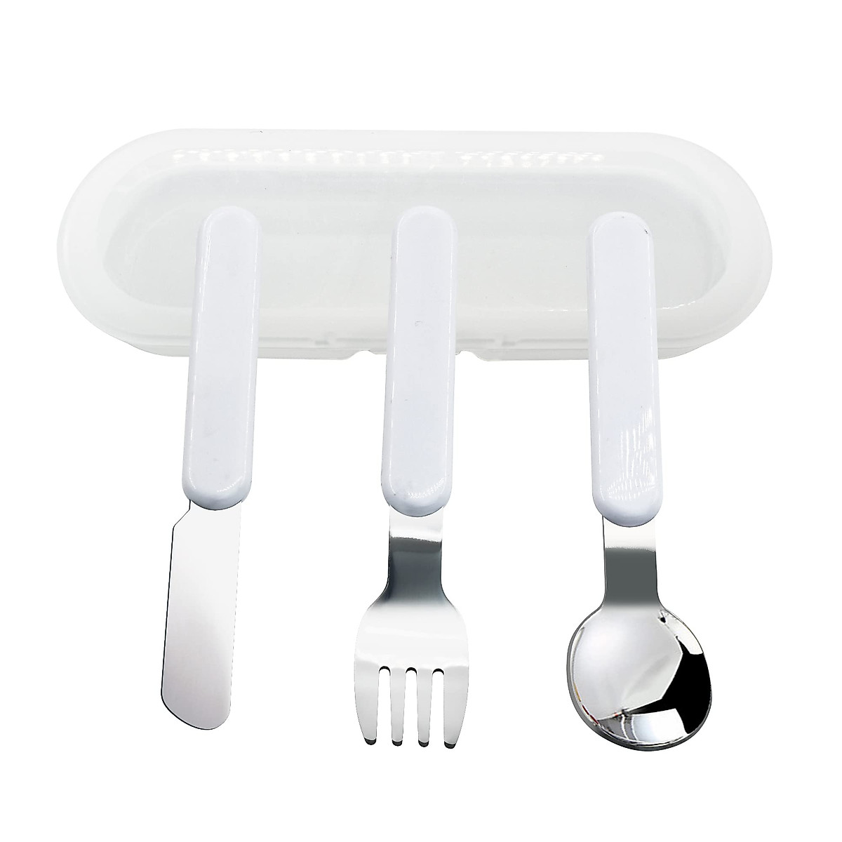 VANRA 3-Piece Children Knife Spoon Fork Set 18/10 Stainless Steel Child Flatware Set Kids Utensils Set with Case for Lunch Box (Fork Spoon Knife Combo)