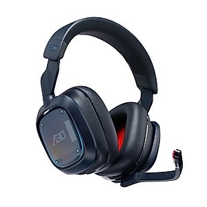 Logitech G Astro A30 Lightspeed Wireless Gaming Headset, Bluetooth Enabled, Dolby Atmos, Detachable Boom, 27h Battery, USB-C Charging, for PS5, PS4, Nintendo Switch, PC, Android - Navy (Renewed)