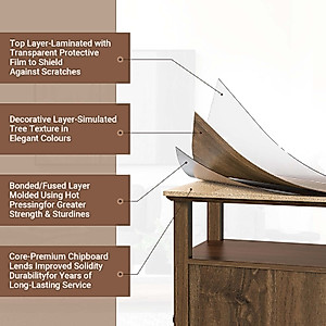 FAGAGA End Table with Charging Station, Storage Side Table with USB Ports and Outlets, Wooden Nightstand for Living Room/Bedroom/Office