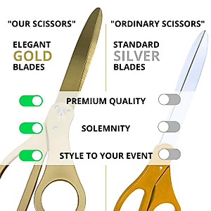 New Edition Grand Opening Scissors – 25'' Scissors Gold with Golden Blades for Ribbon Cutting Ceremony