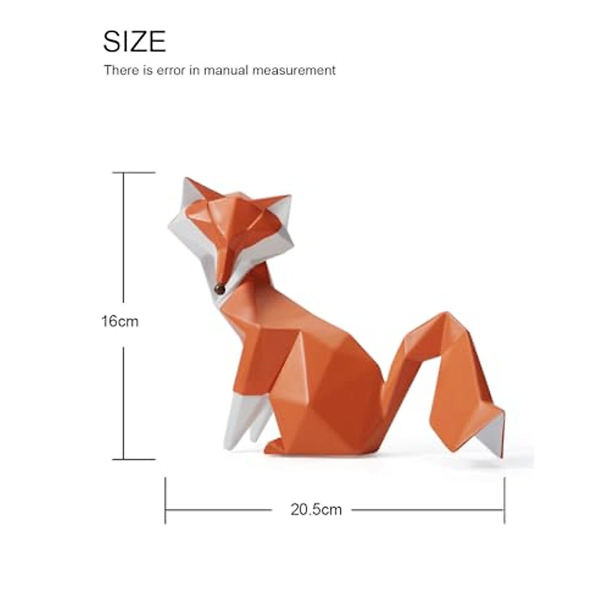 HAUCOZE Fox Figurine Gifts Geometric Sculpture Decor Animal Statue Gifts Polyresin Arts 8.0 inch