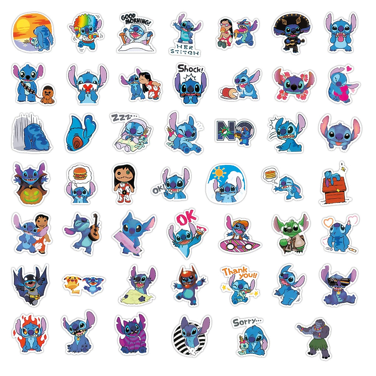100 Pcs Stitch Stickers,Waterproof Lilo & Stitch Stickers for Water Bottles, Laptop,Bumper,Computer,Phone,Helmet,Vinyl Reusable Stickers and Decals Kids Teens