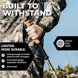 Cascade Mountain Tech Trekking Poles - 2 Piece Carbon Fiber Monopod Walking or Hiking Sticks with Accessories Mount & Adjustable Quick Locks (Set of 2), Mossy Oak Elements Contour Pattern