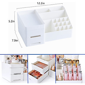 BREIS Makeup Organizer for Vanity, Large Skincare Organizers with Drawers, Make Up Organizers and Storage for Lipstick Cosmetics Makeup Brushes Lotions Perfumes Eyeshadow