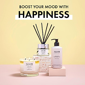 NEOM Happiness Reed Diffuser, 3.38fl oz | Uplifting Scent | Neroli, Mimosa & Lemon Essential Oil Blends| 100% Natural Fragrance | Scent to Make You Happy…