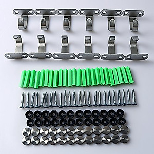 Alise X2208-12P Stainless Steel Ceiling Hook Towel/Robe Clothes Hook for Closet Top Bathroom Kitchen Cabinet Garage Utility Heavy Duty Screw Mounted,Brushed (12 Pack)