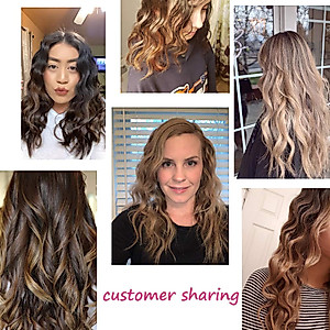 3 Barrel Hair Curling Iron Wand Temperature Adjustable 25mm Hair Waver（Pink）