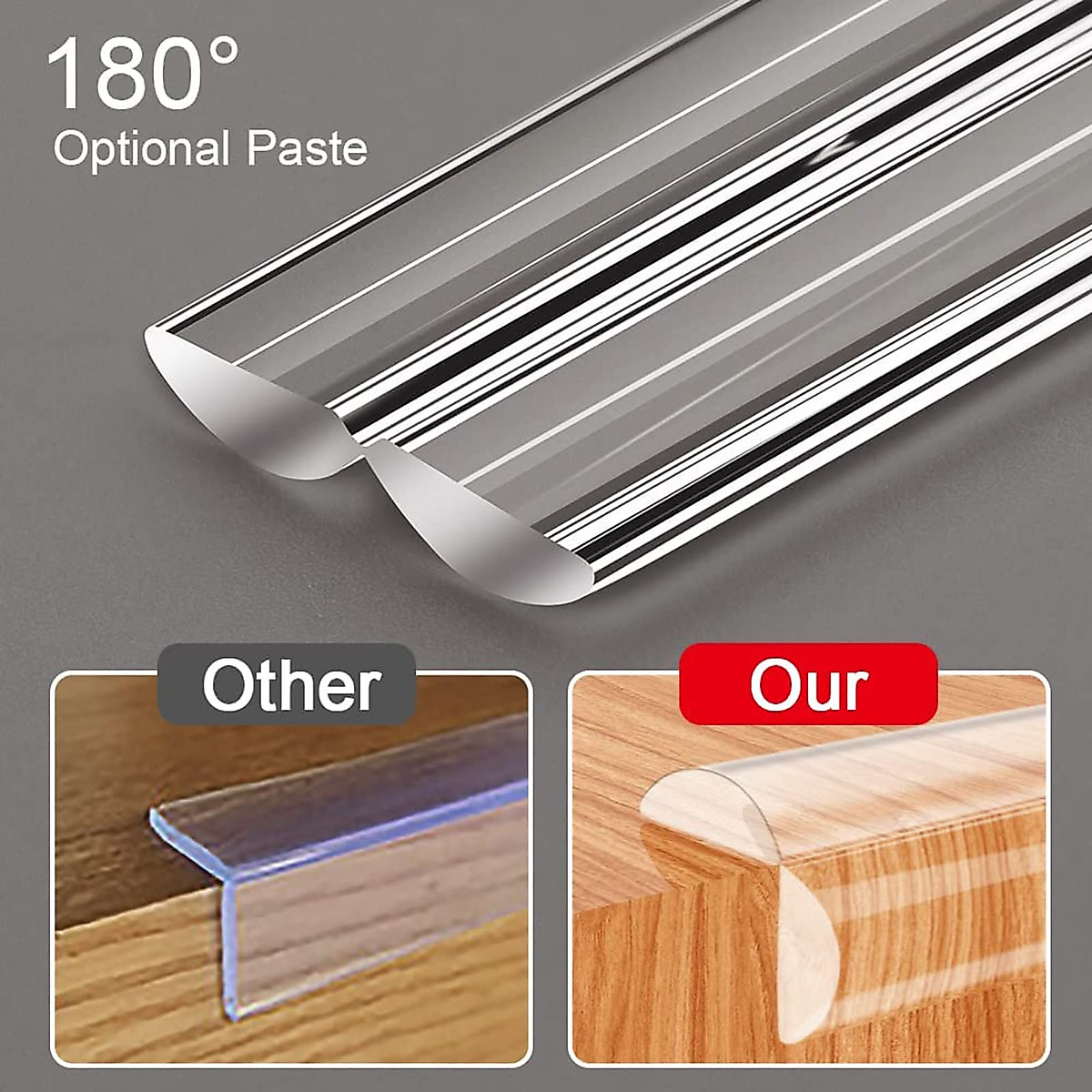 Edge Protector Strips,Soft Non Marking Baby Proofing Edge Guards - Protective Table Bumper Furniture Edge Protectors for Baby Child Safety Kumprohu