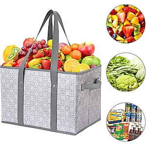 WISELIFE Reusable Grocery Bags [3 Pack],Large Grocery Tote Bag Water Resistant Shopping Bags Foldable Grocery Bag for Clothes,Toys,Shoes and Picnic