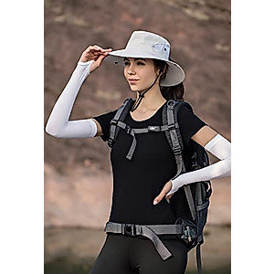 IYEBRAO 2 Pack Womens Ponytail Sun Hat UV Protection Bucket Hats Foldable Wide Brim Summer Boonie Beach Cap Fishing Hiking(Pure Beige & Army Green)