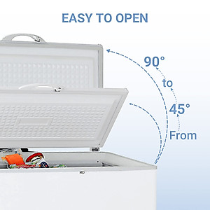 Techomey Propane Freezer 7 Cu.Ft, 110V/LPG Deep Chest Freezers with Lock, Top Open Door, 2-Way Off-grid Gas Freezer for Outdoor, Camping, Boondocking, White