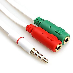 3.5mm Combo Audio Adapter Cable for PS4,Xbox One S,Tablet,Mobile Phone,PC Gaming Headsets and New Version Laptop (3.5mm TRRS Male to Dual 3.5mm TRS Female)