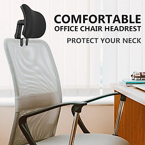DOITOOL Office Chair Headrest Attachment Universal, Adjustable Headrest Head Rest, Neck Support Cushion Clip on (Black)