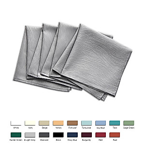 maxmill Jacquard Cloth Napkins 20 x 20 Inch Swirl Pattern Soft Comfortable and Luxury Serviette for Family Dinners Weddings Parties and Banquets Set of 4 Light Gray