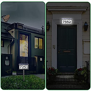 Solar Lighted House Numbers for Outside, EnSoleille Waterproof LED Address Signs Wall Mounted & In Ground, Solar Powered Address Plaques with Stakes for House Yard Garden, Innovative Dual Installation