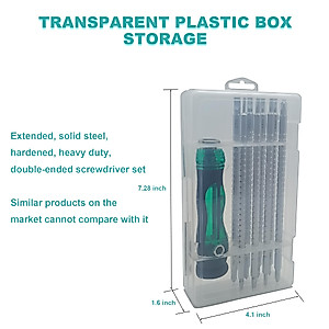 SOWINOS Screwdriver Set with Case, Extended Heavy Duty Magnetic Professional Level Screwdriver Kit, Slotted Phillips Torx Triangle Y-shaped U-shaped Double-headed Combination