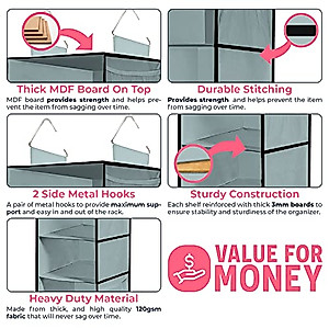 Tidy Zebra Hanging Closet Organizers with Drawers and Storage Shelves - Great Clothes Organizer for Closet, RV Storage, Perfect Storage Organization College Dorm Room Essentials for Students Dorm Room