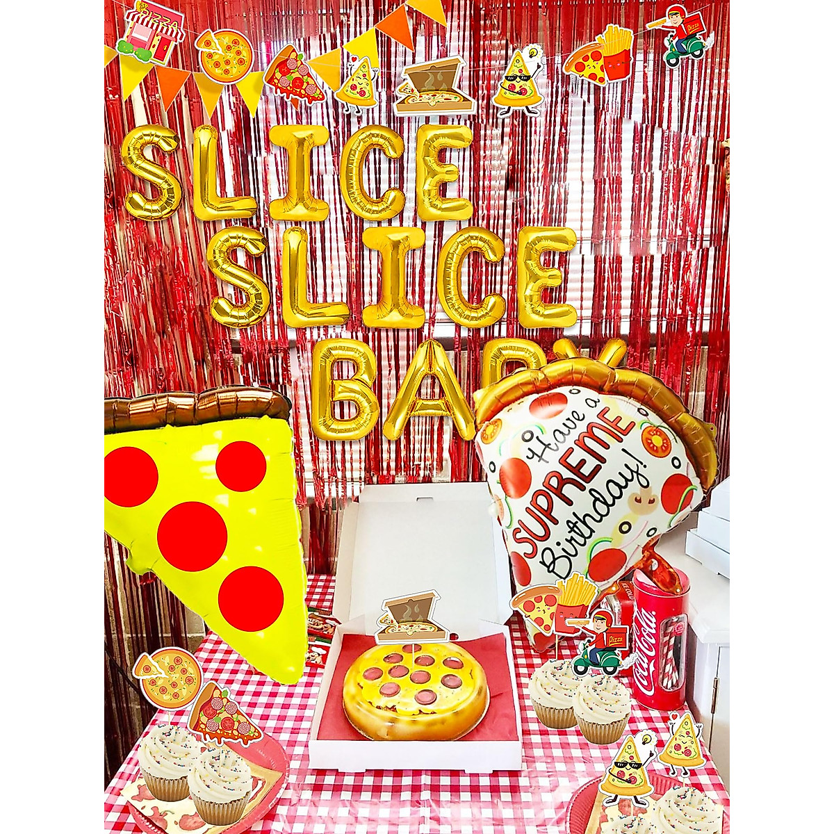 Slice Slice Baby Balloons Slice Slice Baby Decoration Slice Slice Baby Shower Decoration Pizza Party Decoration Pizza Birthday Decoration