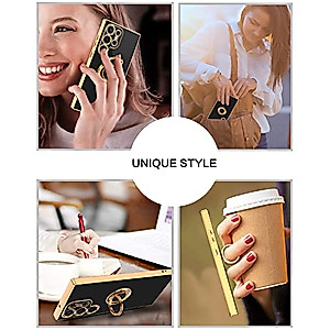 BENTOBEN Compatible with Samsung S23 Ultra Case with 360° Ring Holder, Shockproof Slim Kickstand Magnetic Support Car Mount Women Men Protective Phone Case for Samsung Galaxy S23 Ultra, Black/Gold