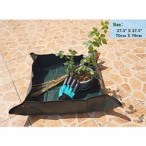 MIZORLIE 27.5"x27.5" Plant Repotting Mat Foldable Gardening Mat, Waterproof Garden Mat, Garden Kneelers Work Cloth, Waterproof Thicken PE Mat, Anti Dirty Tarp