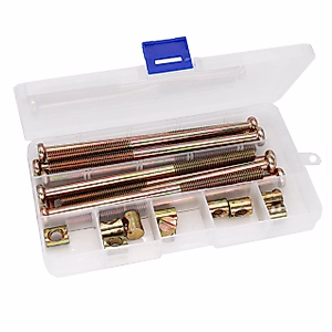 Bed Bolts, cSeao 10-Pack M8 x 140mm Socket Cap Bolts Barrel Nuts Set for Headboard Bunk Bed Frame Zinc Plated