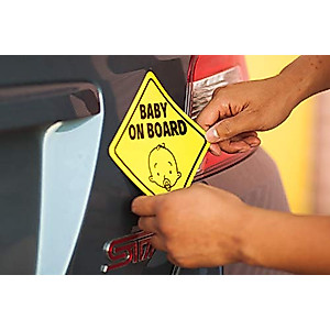 Babypop! Baby on Board Sticker for Cars (Magnetic) - Baby on Board Magnet for Car, Baby on Board Sign - Reflective Safety 2 Pack
