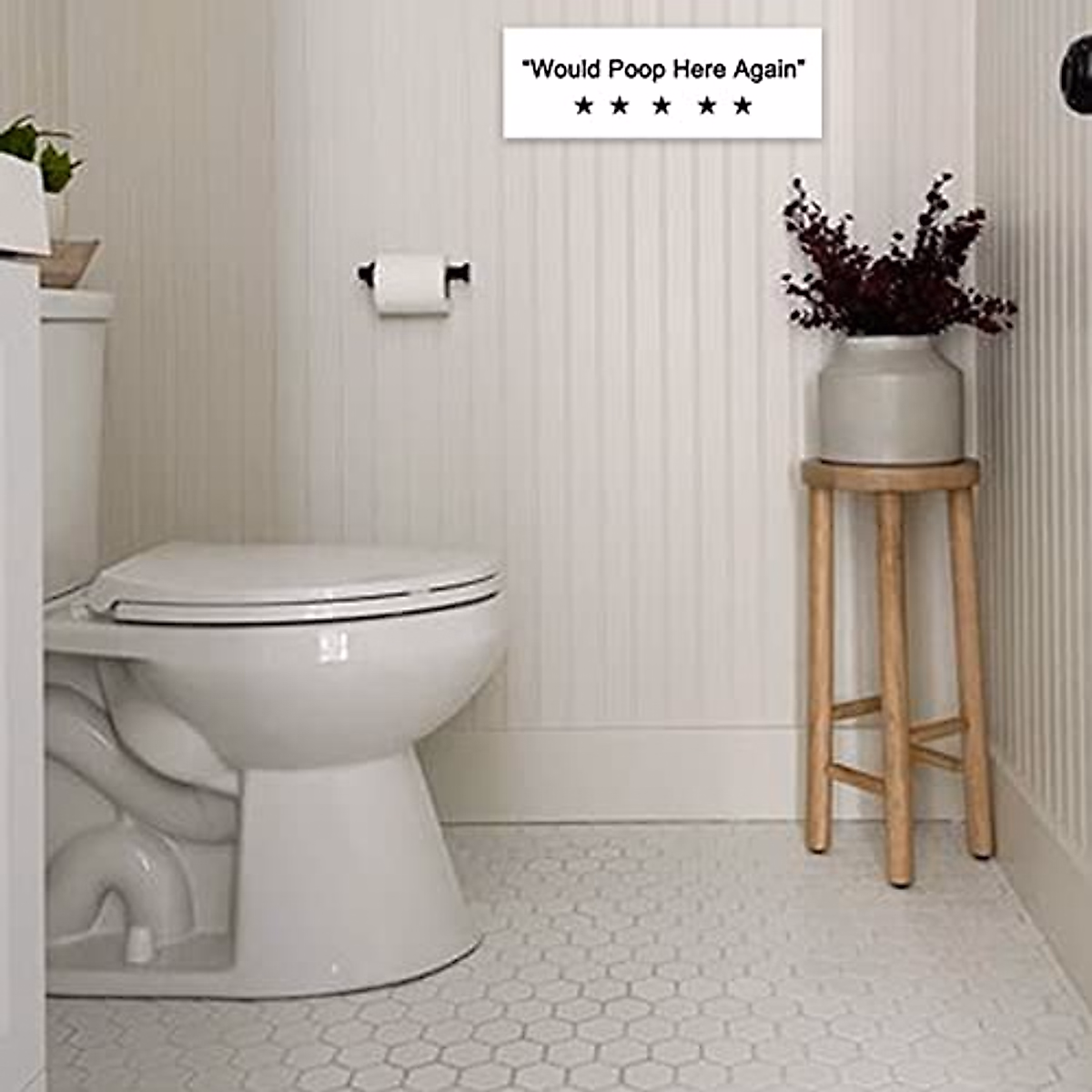 Maida Five Stars Would Poop Here Again Bathroom Sign Funny Home Decor Poop Sign for Bathroom Decor Wall Art Toilet Sign B7