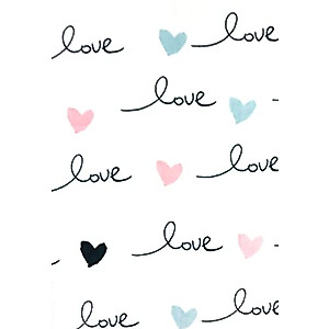 VCNY Valentine Soft Throw Blanket: All You Need is Love Love Love, Blue Pink Black White, Accent for Couch Sofa Chair Bed or Dorm (Design 6)