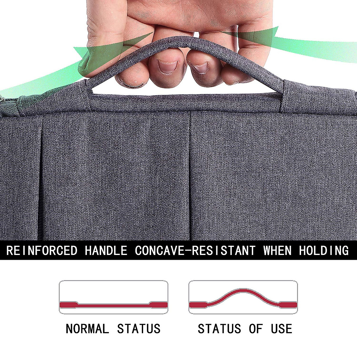 V Voova 13 13.3 14 Inch Laptop Sleeve Carrying Case Compatible with MacBook Air,MacBook Pro 14/M1,13.5" Surface Book 3/Laptop 4,HP Envy 13,Chromebook,Slim Computer Bag Cover with Handle,Grey