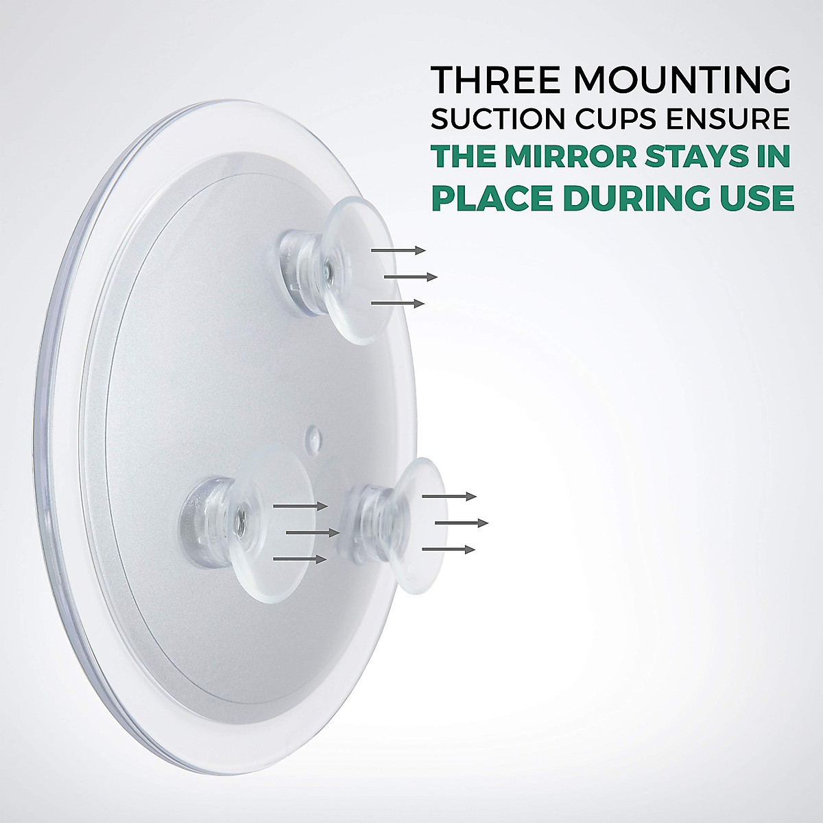 DB Tech Large 10" Suction Cup 8X Magnifying Mirror with Precision Tweezers w/Rubberized Grips, Triple Suction Cups for Lasting Hold on Most Flat Surfaces