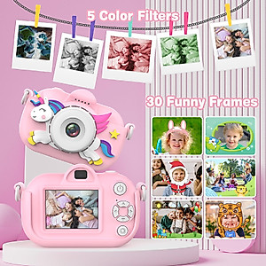 Kids Camera for Girls, 3-12 Year Old Girl Toys Christmas Birthday Gifts, 32MP HD Dual Lens Toddler Camera for Kids, 1080P Video Kids Digital Camera, Kid Camera Toys with 32GB TF Card