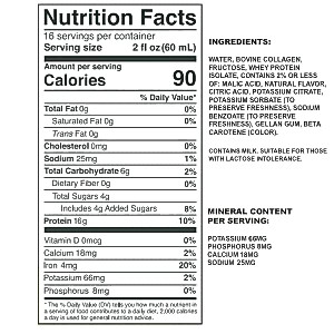 Vidafuel Protein Drink, 16g protein per 2oz shot, 32 fl oz carton, 2 Pack, berry and citrus, collagen and whey drink, no artificial sweeteners