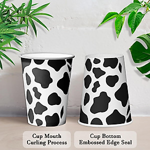 20pcs Cow Birthday Cups Disposable Paper Cups 9 oz,Cow Party Cups with Silver Bordermakes - Farm Animal Party Supplies Cups for Cold Hot Drinks - Birthday Graduatio