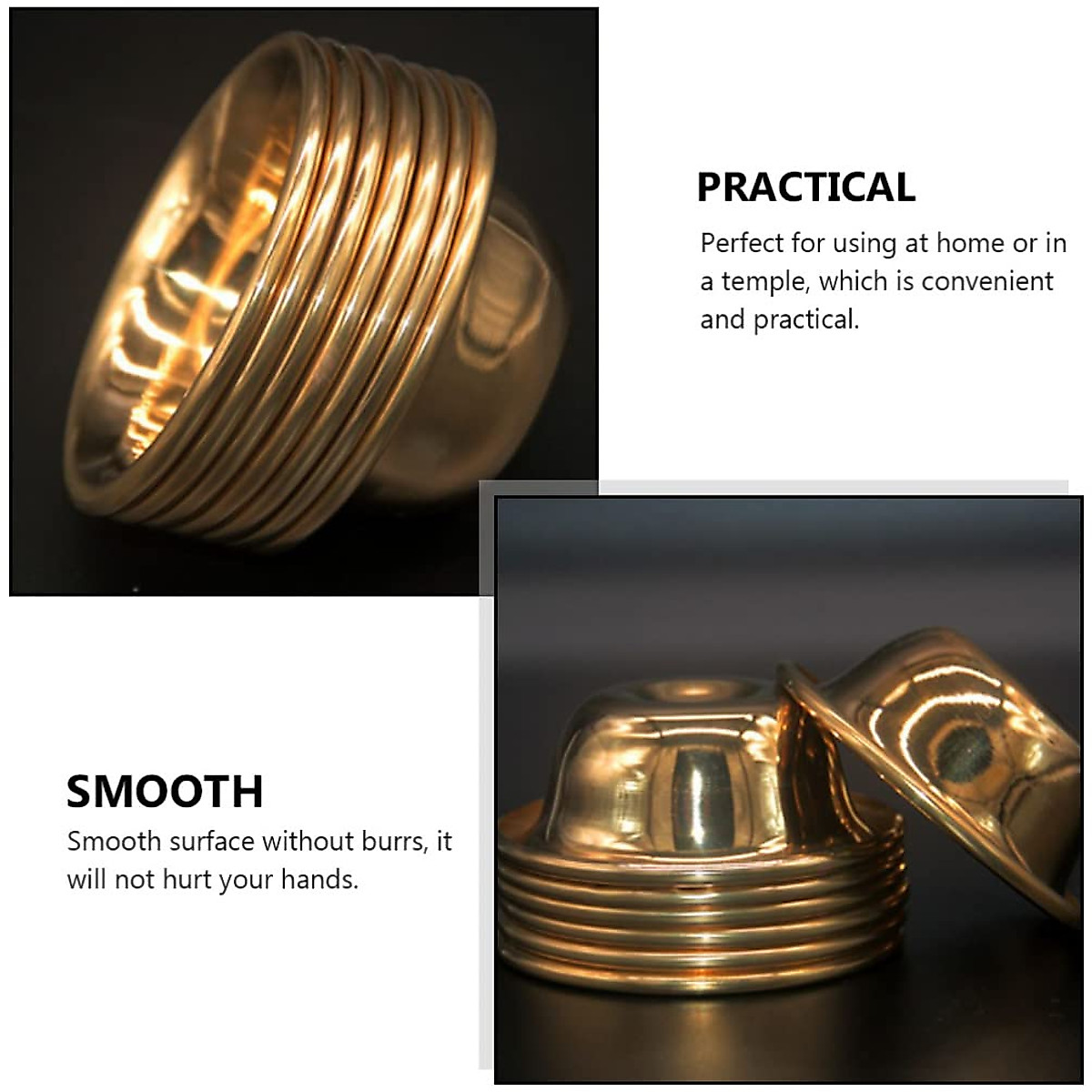 PATKAW 7Pcs Copper Offering Bowl Set Buddhist Water Bowls Tibetan Worship Cup Holy Water Bowl Buddhist Alar Supplies for Yoga Meditation Random Color