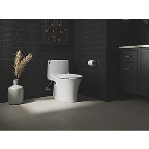 KOHLER K-26801-0 Impro ReadyLatch Quiet Close Elongated-Front Toilet Seat, Elongated Toilet Seat, Soft Close Toilet Seat, White