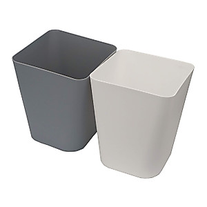 Feiupe 1.6 Gallon Small Trash Can Wastebasket for Kitchen Office Bathroom,Pack of 2(1.6 Gallon(2 Pack), White+Gray)